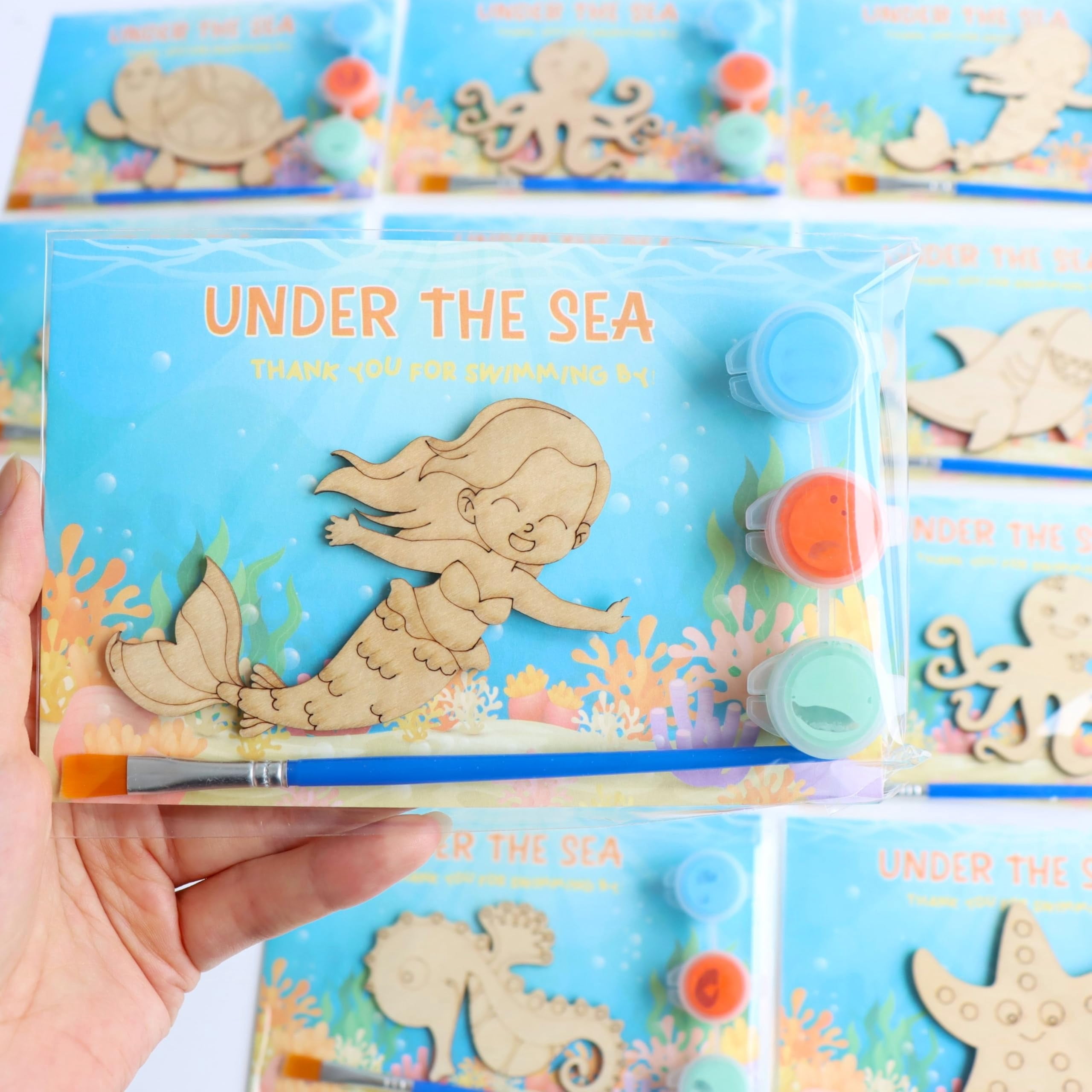 BOIKOKY 12-Pack Pre-Packaged Under the Sea Party Favors, Wooden Ocean ...