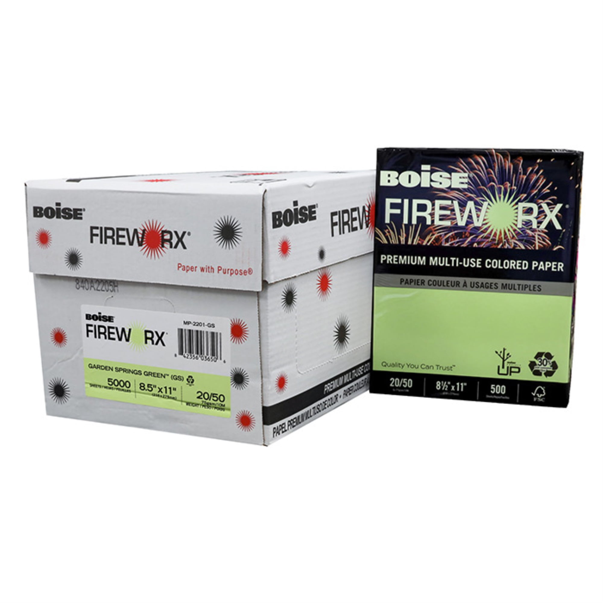 BOISE FIREWORX Premium Multi-Use Colored Paper, 8.5" x 11" Letter ...