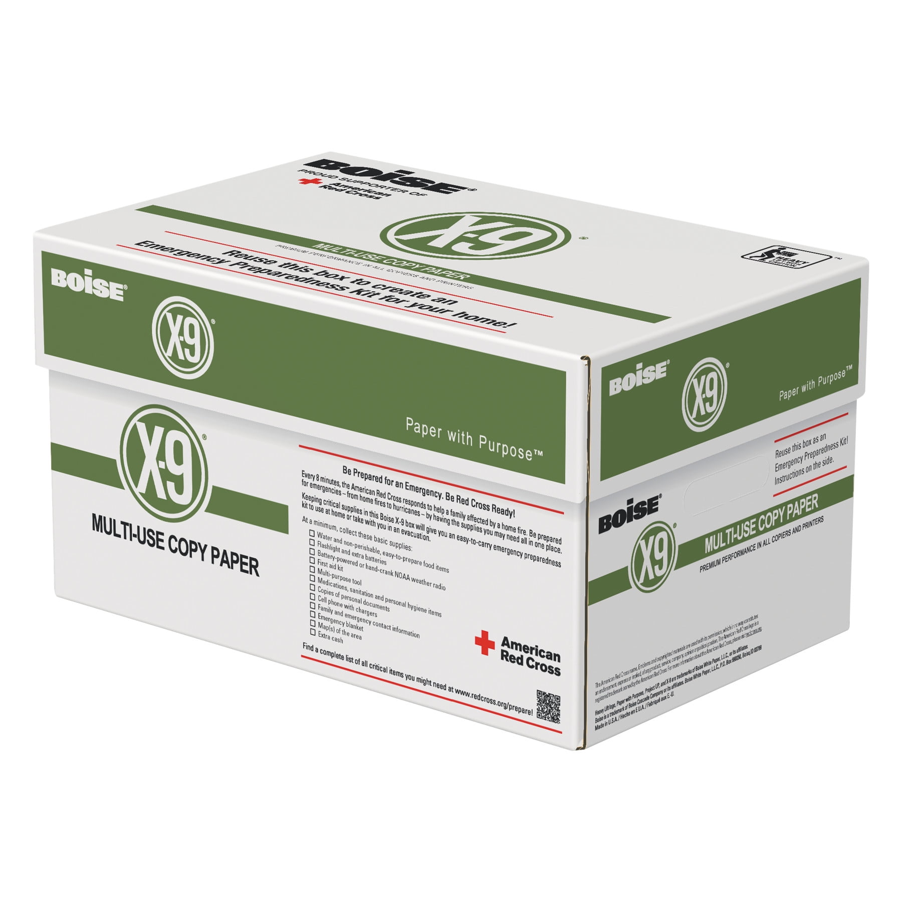 BOISE X-9 Multi-Use Copy Paper, 8.5" x 11" Letter, 3-Hole Punch, 92 ...