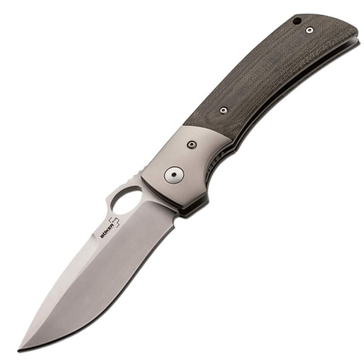 BOKER PLUS FOLDER 4" 440C STAINLESS DROP POINT MICARTA - Walmart.com