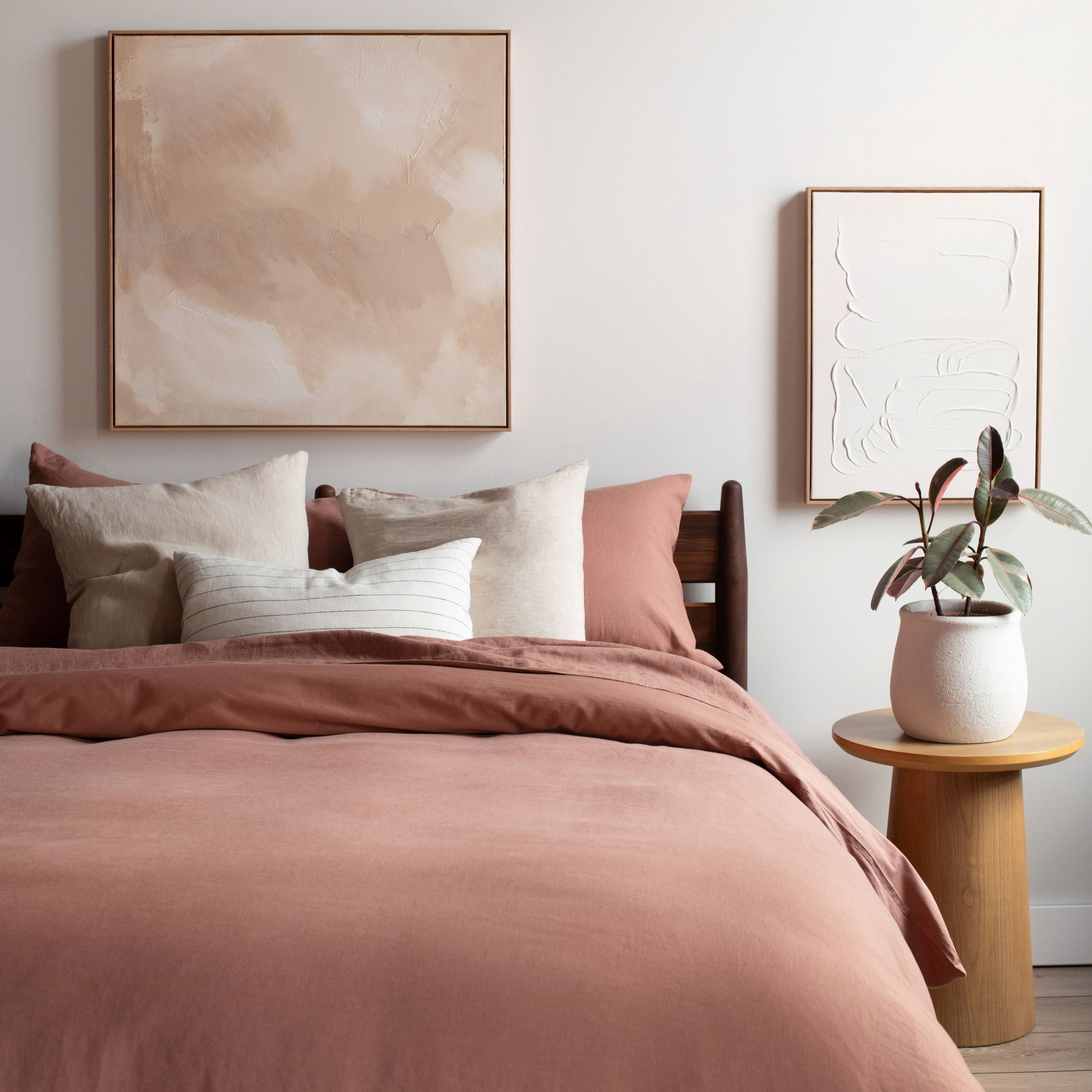 French Linen and Cotton Duvet Cover & Sham Set - King/Cal King - Clay ...