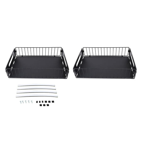 BOKYAN 2‑Pack Pull‑Out Cabinet Organizer – Metal Spice Rack, Flexible ...