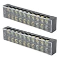 BOKYAN 2Pcs Terminal Strip 600V 35A Dual Row 10 Position Wire Barrier ...