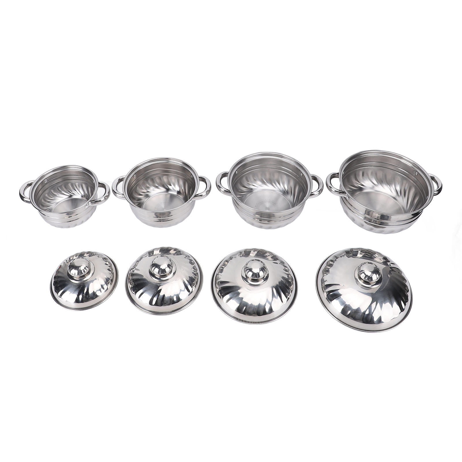BOKYAN 4‑Piece Stainless Steel Stockpot Set with Flavor‑Lock Lids, Dual ...