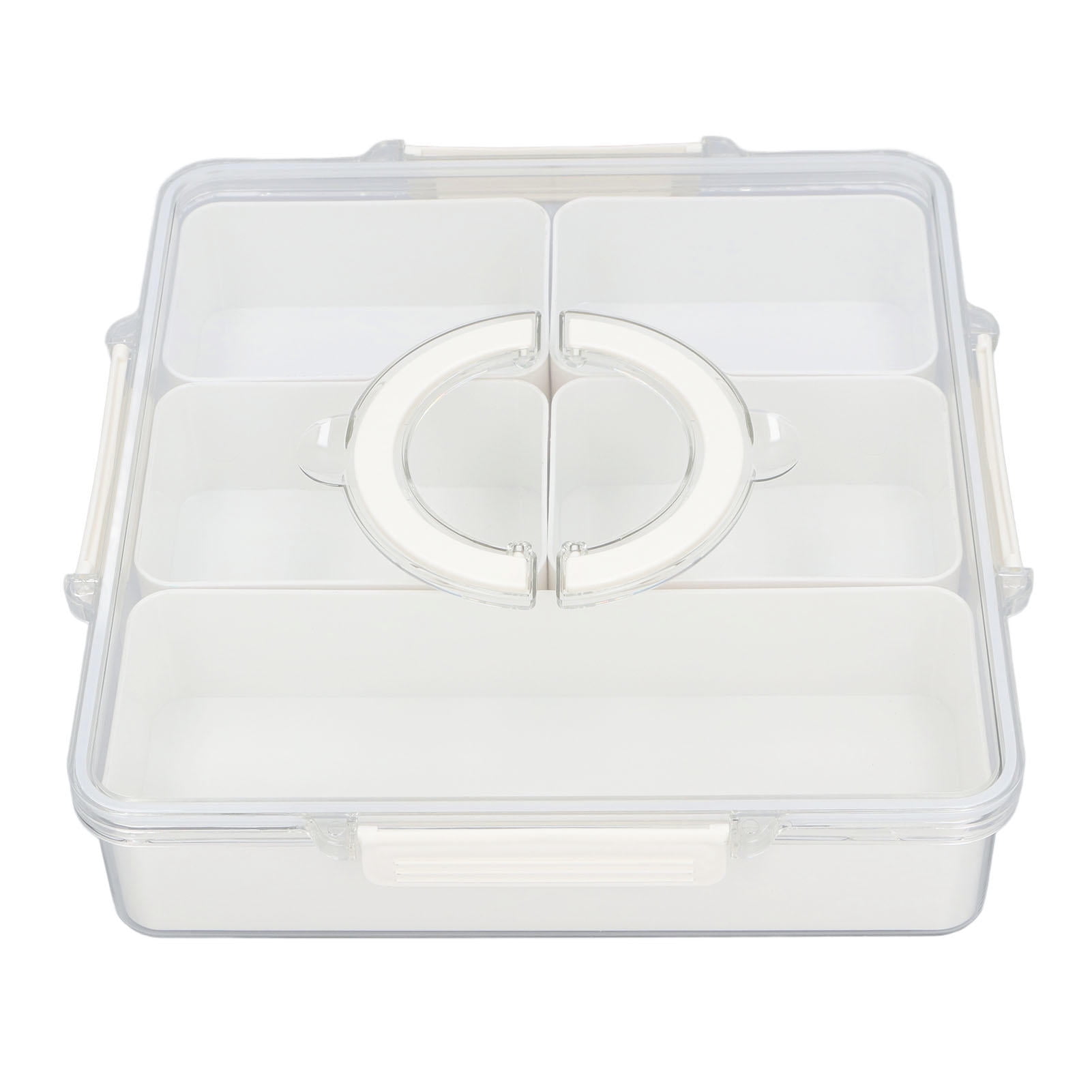 BOKYAN 5‑Compartment Clear Lid Snack & Spice Tray – Versatile Square ...