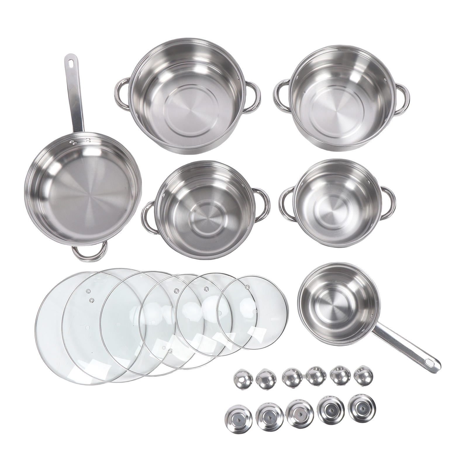 BOKYAN 6‑Piece Heavy‑Duty Stainless Steel Pots & Pans Set – Thickened ...
