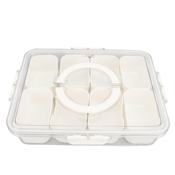 BOKYAN 8‑Compartment Snap‑Lock Snack & Spice Box with Transparent Lid ...