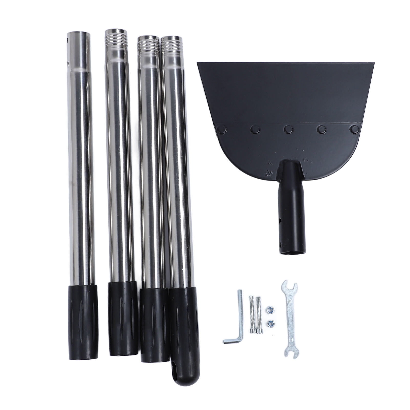 BOKYAN 9.5" × 17.3" Flat‑Blade Snow & Ice Shovel – Adjustable Handle ...