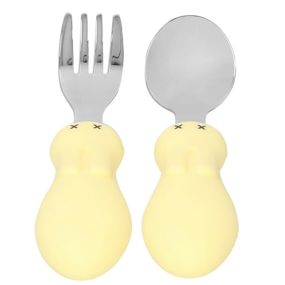 BOKYAN Baby Rabbit‑Shaped Stainless Steel Fork & Spoon Set – Toddler ...