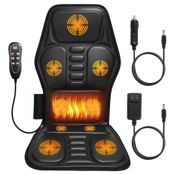 Heat Therapy Vibration Seat Cushion Massager, Electric Full Body Back ...