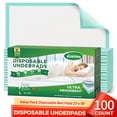 BOKYAN Disposable Underpads 23 x 36, 100 Count Bed Pads for ...