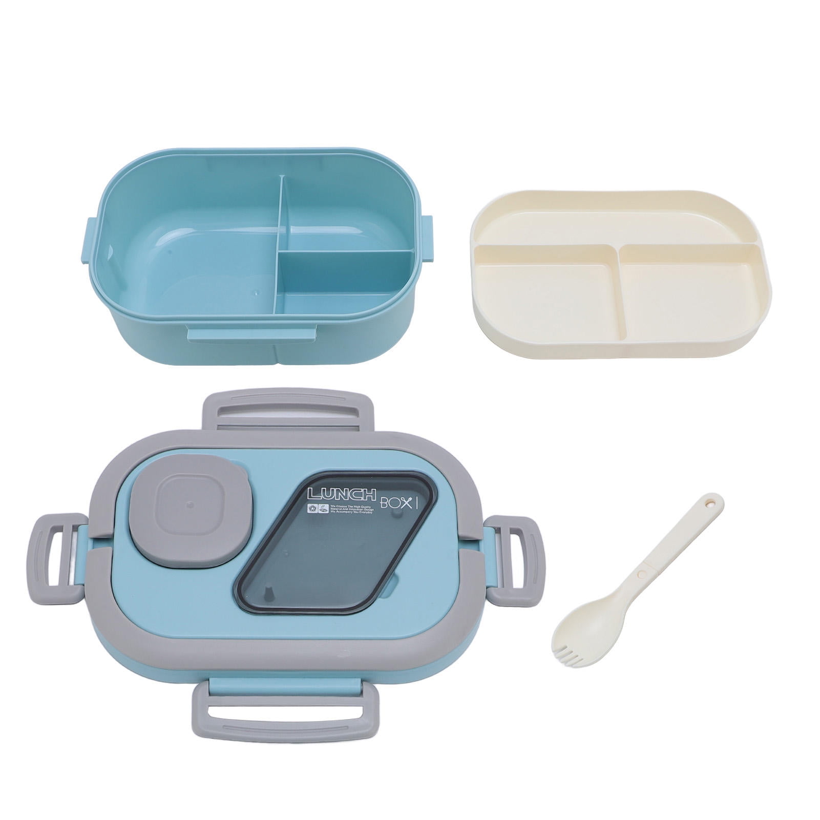 BOKYAN Double‑Layer Leak‑Proof Lunch Box with Built‑In Utensils & Sauce ...