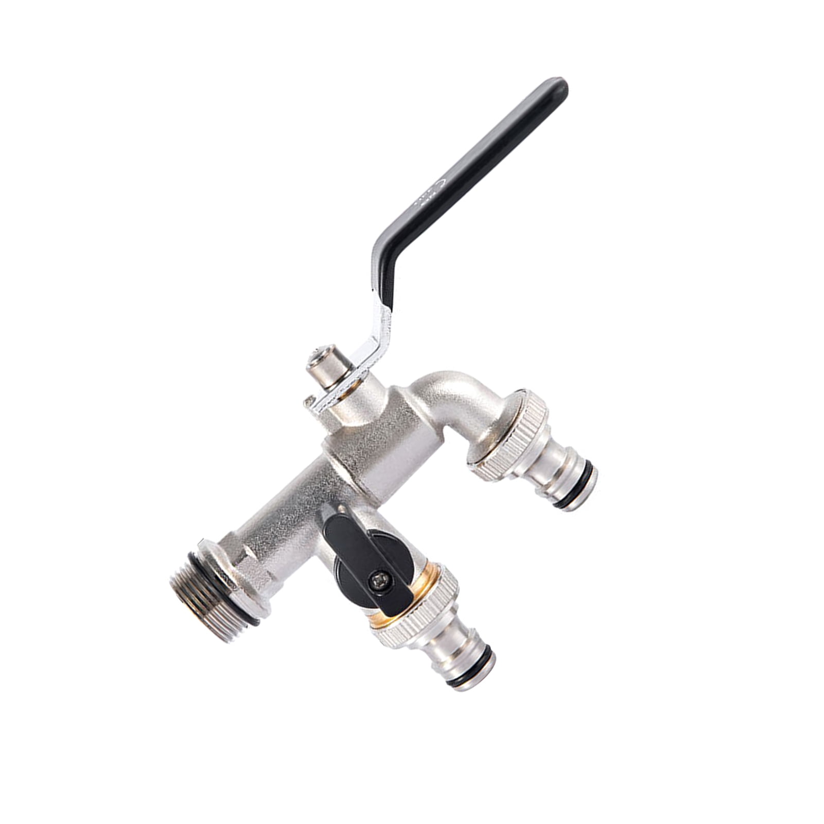 BOKYAN Double Tap 1 Inch & 2x 3/4 Inch Outlet Detachable Brass Garden ...