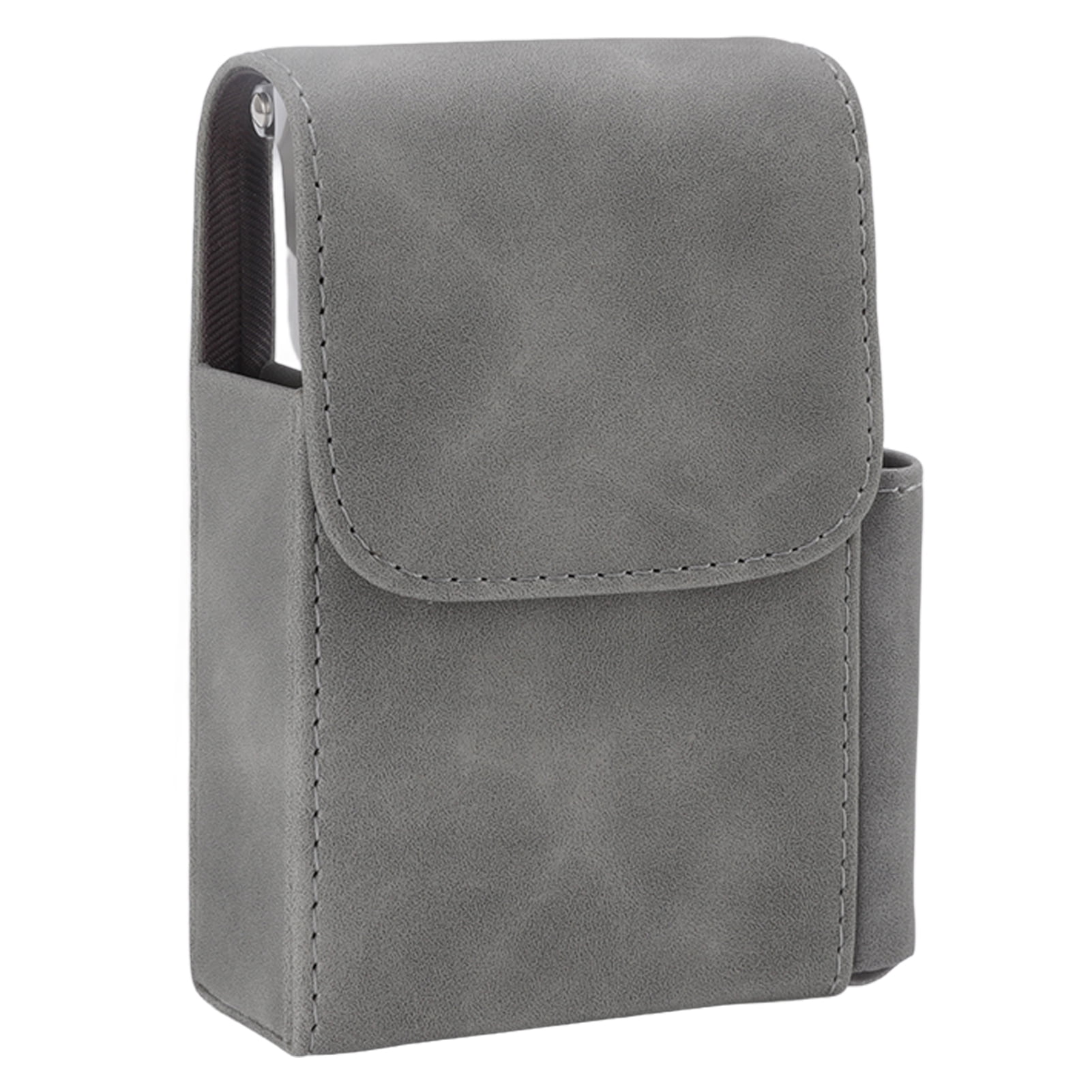 BOKYAN Modern Gray PU Leather Cigarette Case with Lighter Holder ...