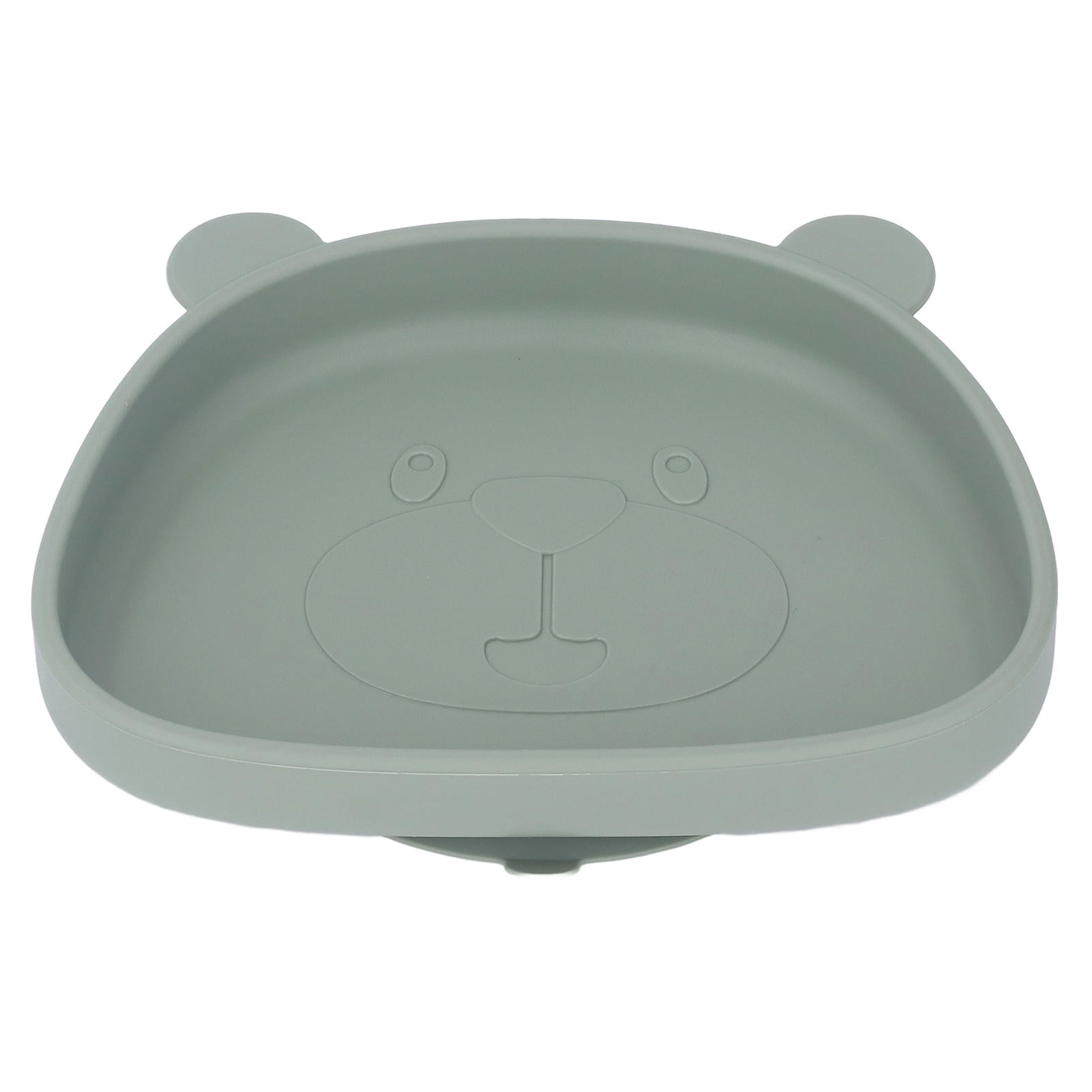 BOKYAN Silicone Panda Plate with Suction Cups, 7.9" x 5.9", Olive Green ...