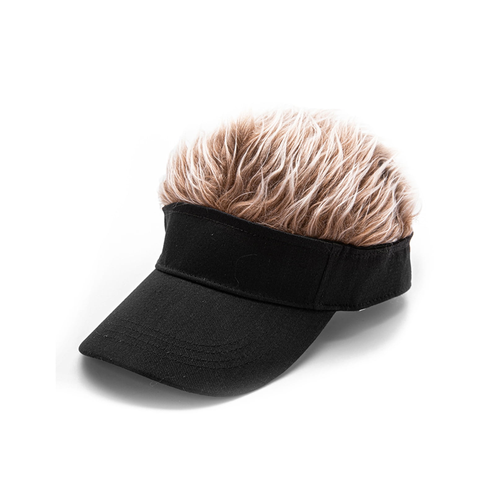 BOKYAN Wig Baseball Cap Funny Sun Visor Hat with Short Fake Hair Cap ...