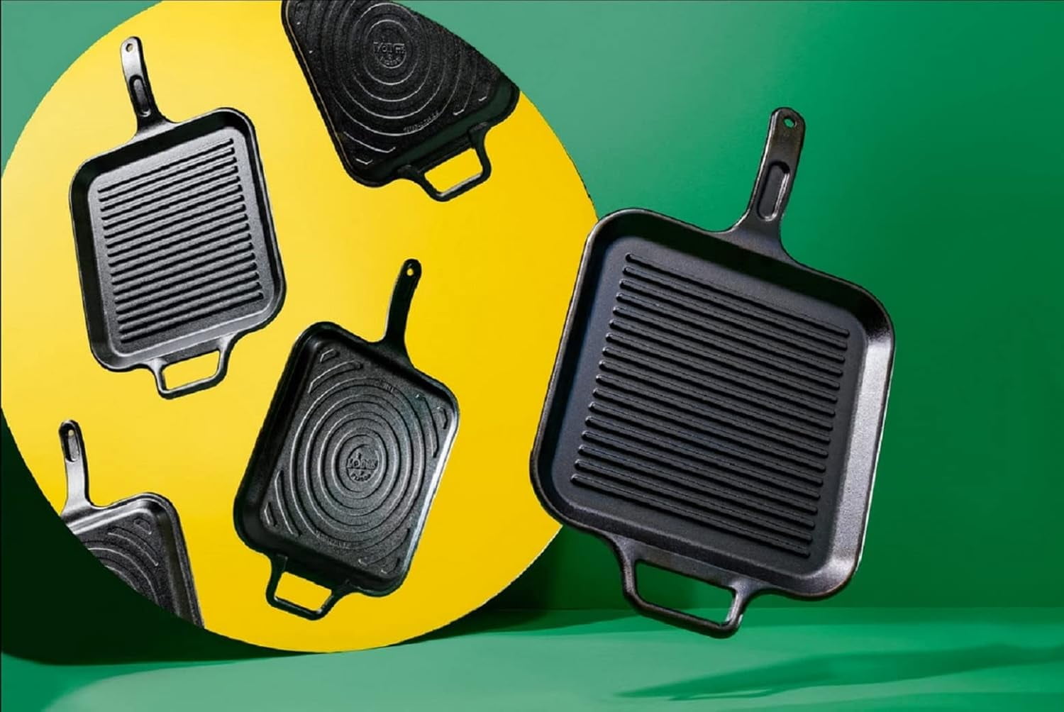 BOLD 12 Inch Seasoned Cast Iron Grill Pan; Design-Forward Cookware ...