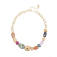 Time and Tru Women's Gold Tone Statement Necklace with Colorful Beads ...