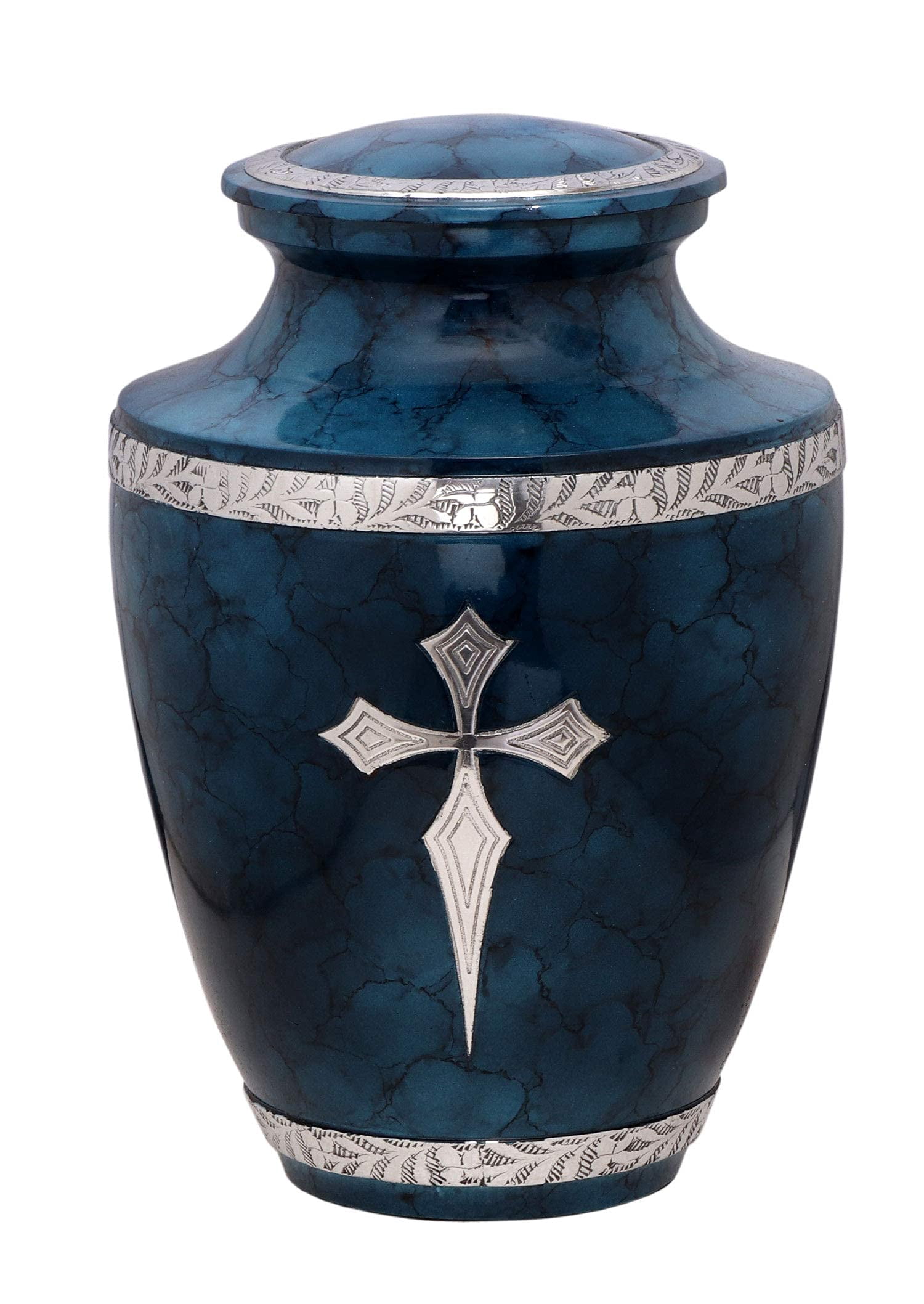 BOLD & DIVINE Elite Cross Blue Cloud Decorative Cremation Urn | Human ...