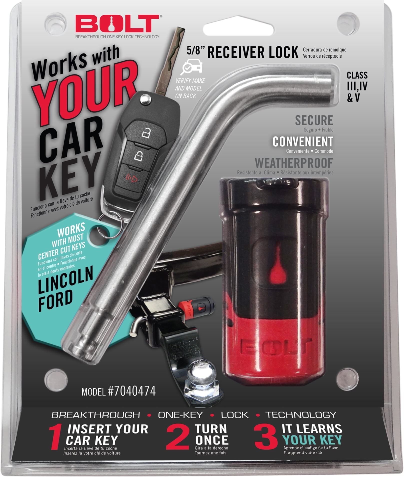 BOLT 5/8 In. Receiver Lock Ford Center Cut - Walmart.com