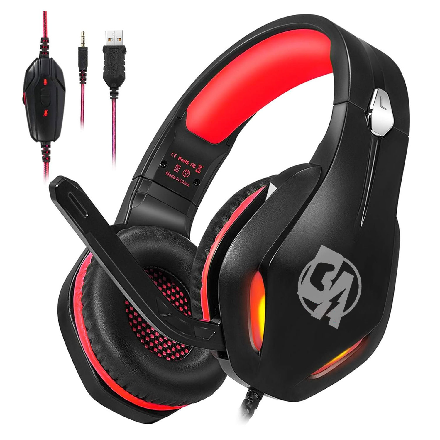 BOLT AXTION Red Gaming Headset for PS4, PC, Xbox One, PS5 & Switch ...