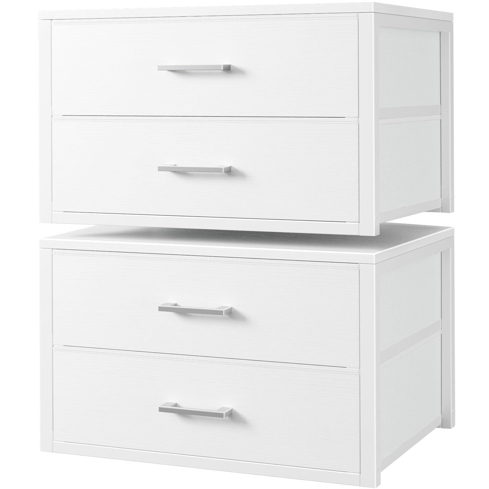 BOLUO Stackable Storage Drawers Closet Organizers and Storage Fabric ...