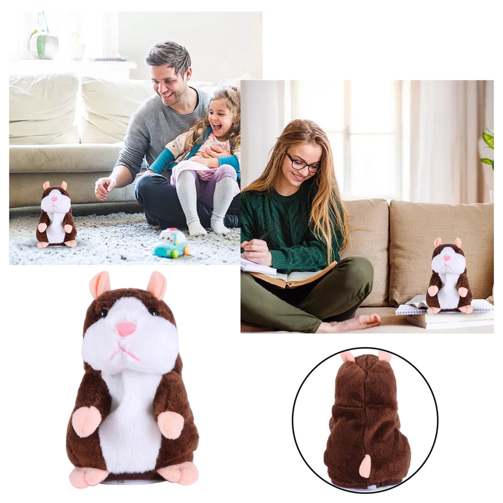 BOLUOYI Toys Pack 100 Talking Hamster Plush Toys Interactive Stuffed ...