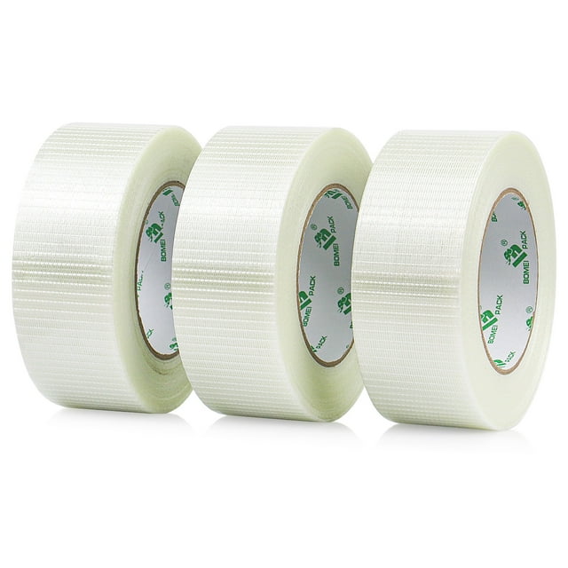 BOMEI PACK 3Pack Clear Filament Strapping Tape - 2inchx60yards, CARTON ...