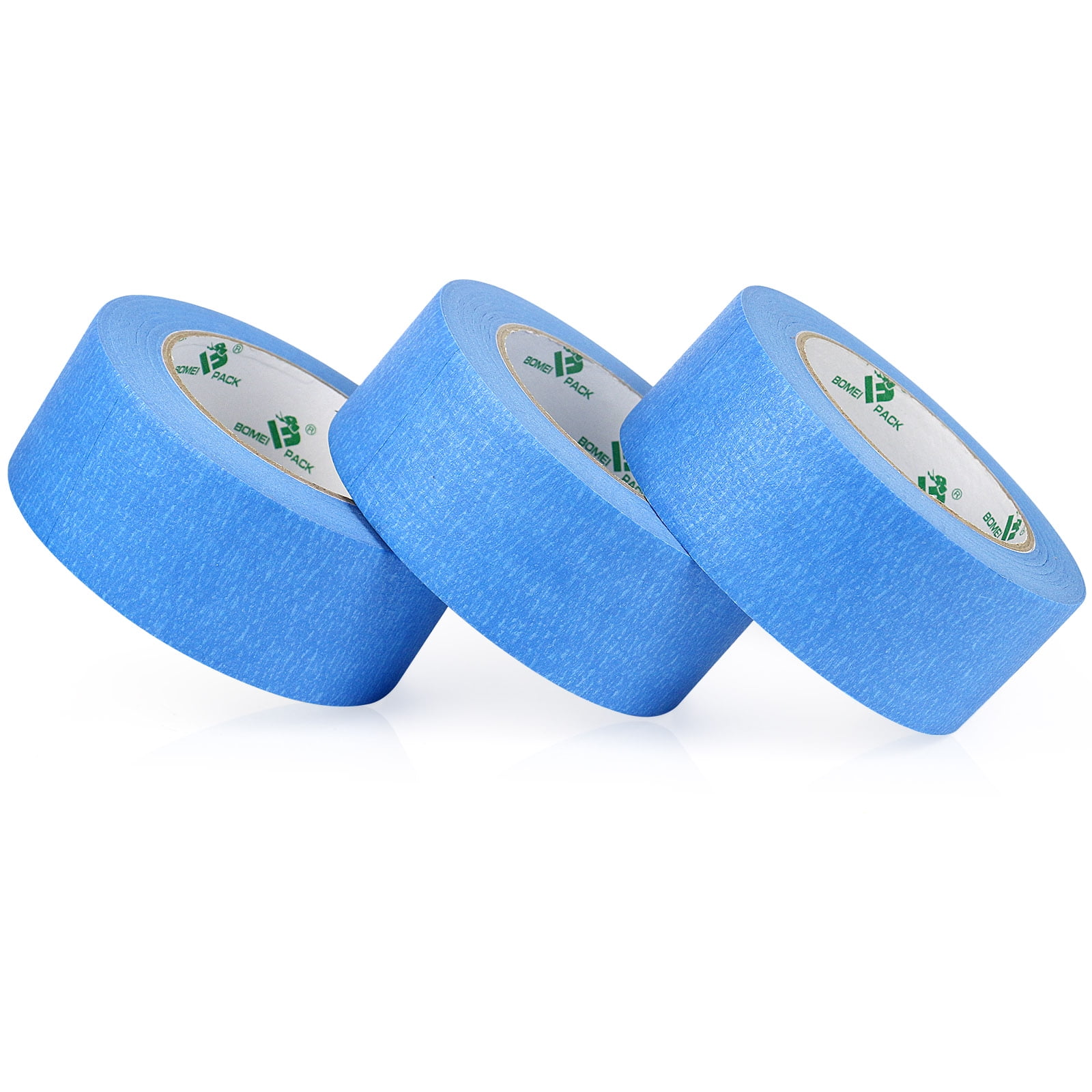 BOMEI PACK Blue Painter's Tape,3 Pack,2 IN x 55 YD,Masking Crepe Paper ...