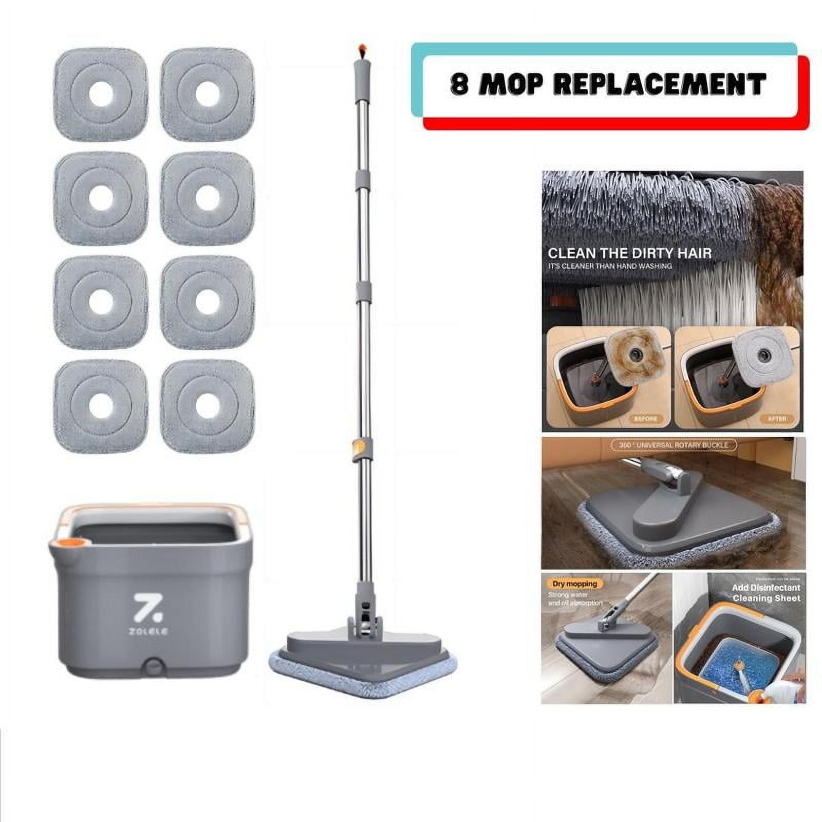 BOMIDI Spin Mop and Bucket System, Includes Dual Compartment Mop Bucket ...