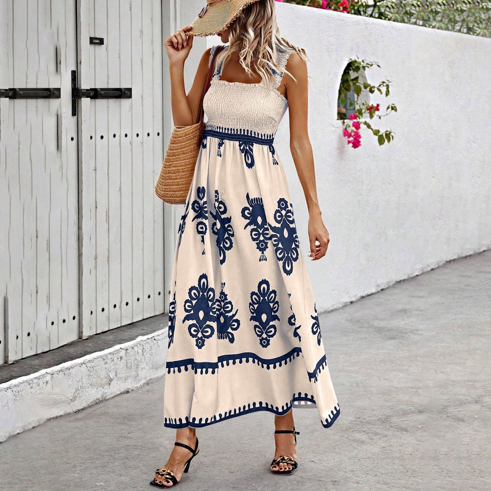 BOMYJESK Boho Dresses for Women 2025 Casual Spaghetti Strap Prom ...