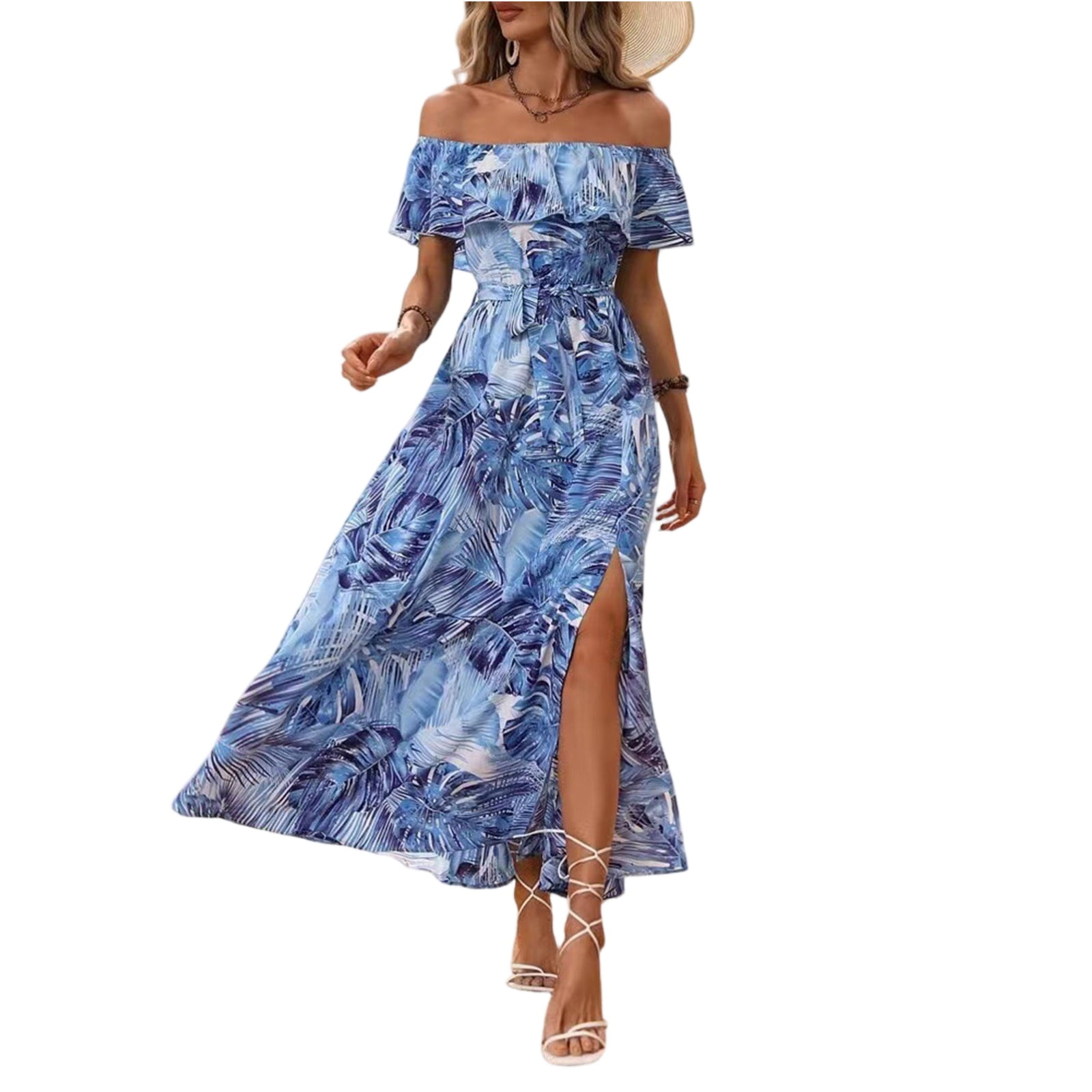 BOMYJESK Boho Maxi Dress for Women Boho Graduation Dresses Floral ...