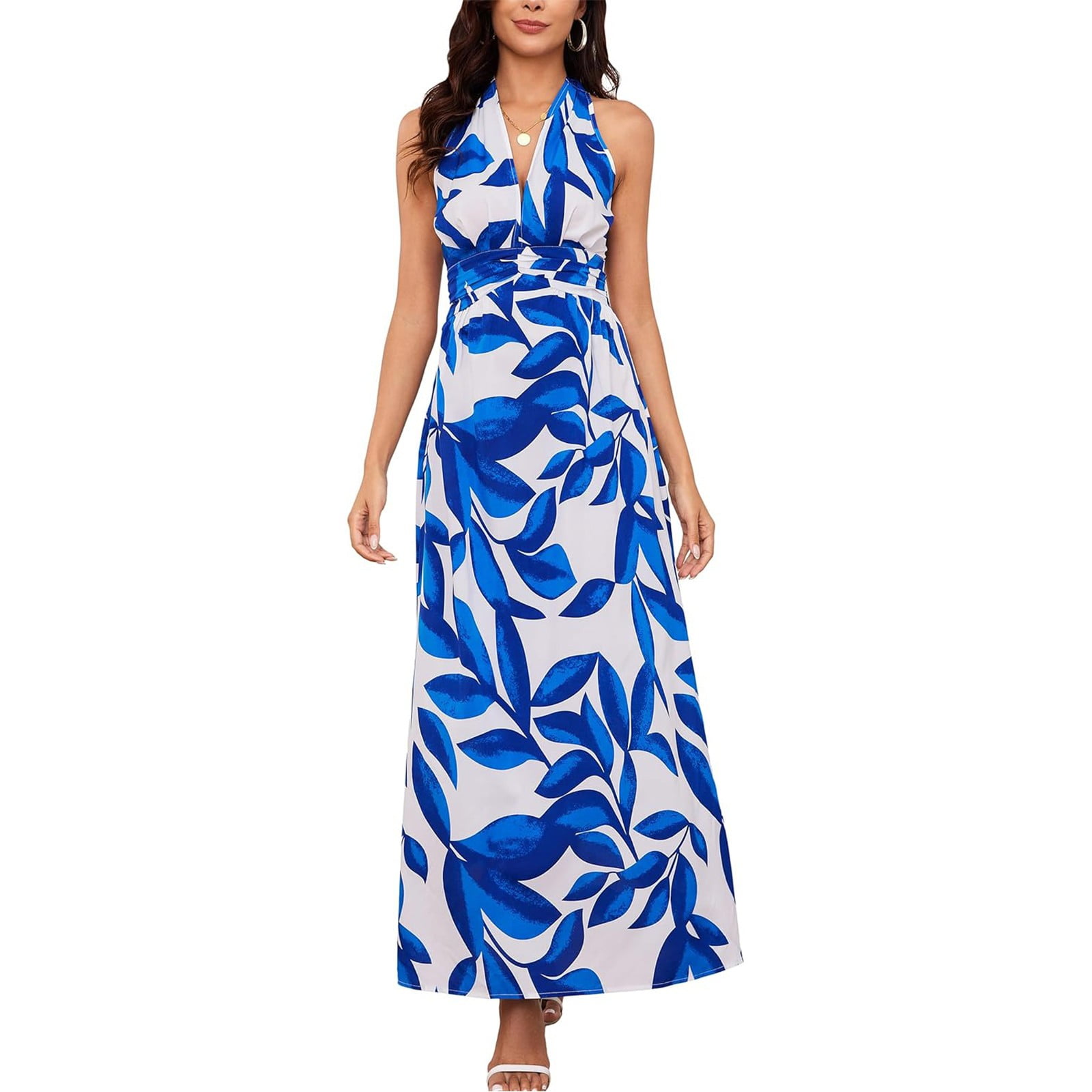 BOMYJESK Boho Maxi Dress for Women Boho Cocktail Dresses Floral Printed ...