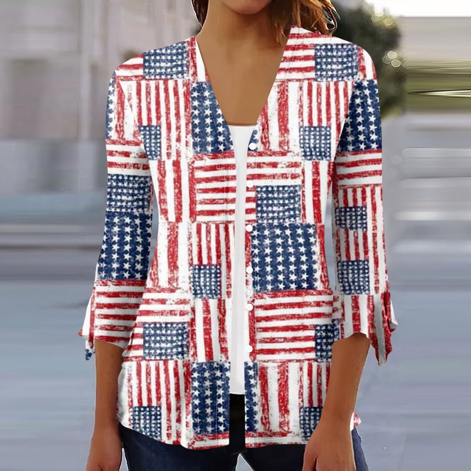 Bomyjesk Summer Cardigans For Women Lightweight Button Down 34 Sleeve