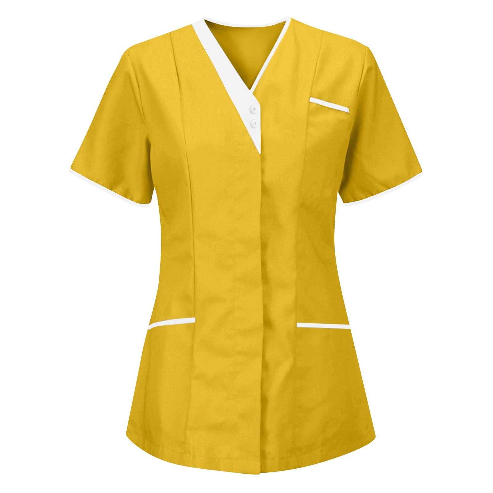 BOMYJESK Womens Scrubs V Neck Medical Nursing Uniform with 3 Pockets ...