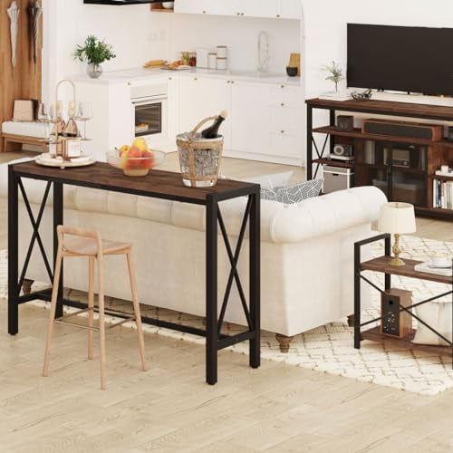 BON AUGURE Bar Table, 55" Counter Height Table, Narrow Tall Behind ...