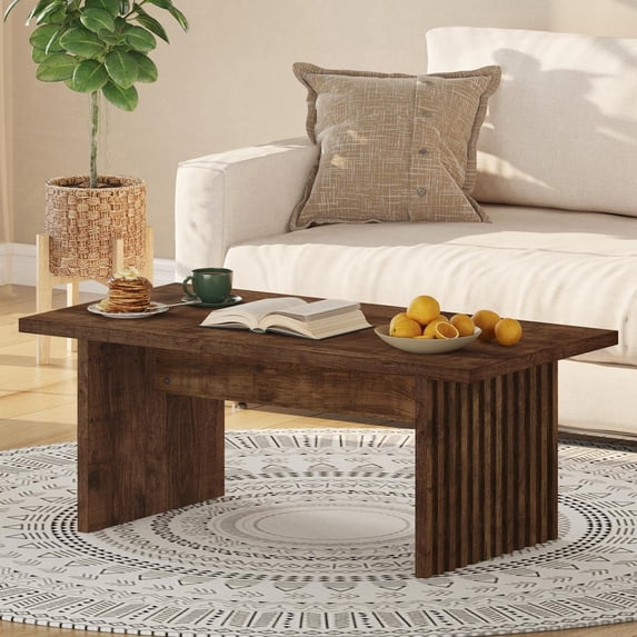 BON AUGURE Coffee Table for Living Room, Farmhouse Wood Center Table ...