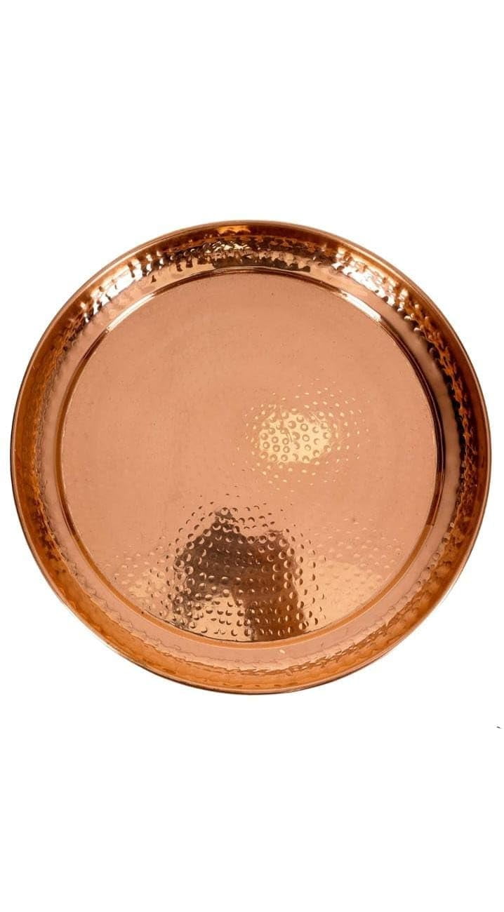 BONA Fide Copper PlateCopper Dinner thali Hammered Heavy Gauge ...