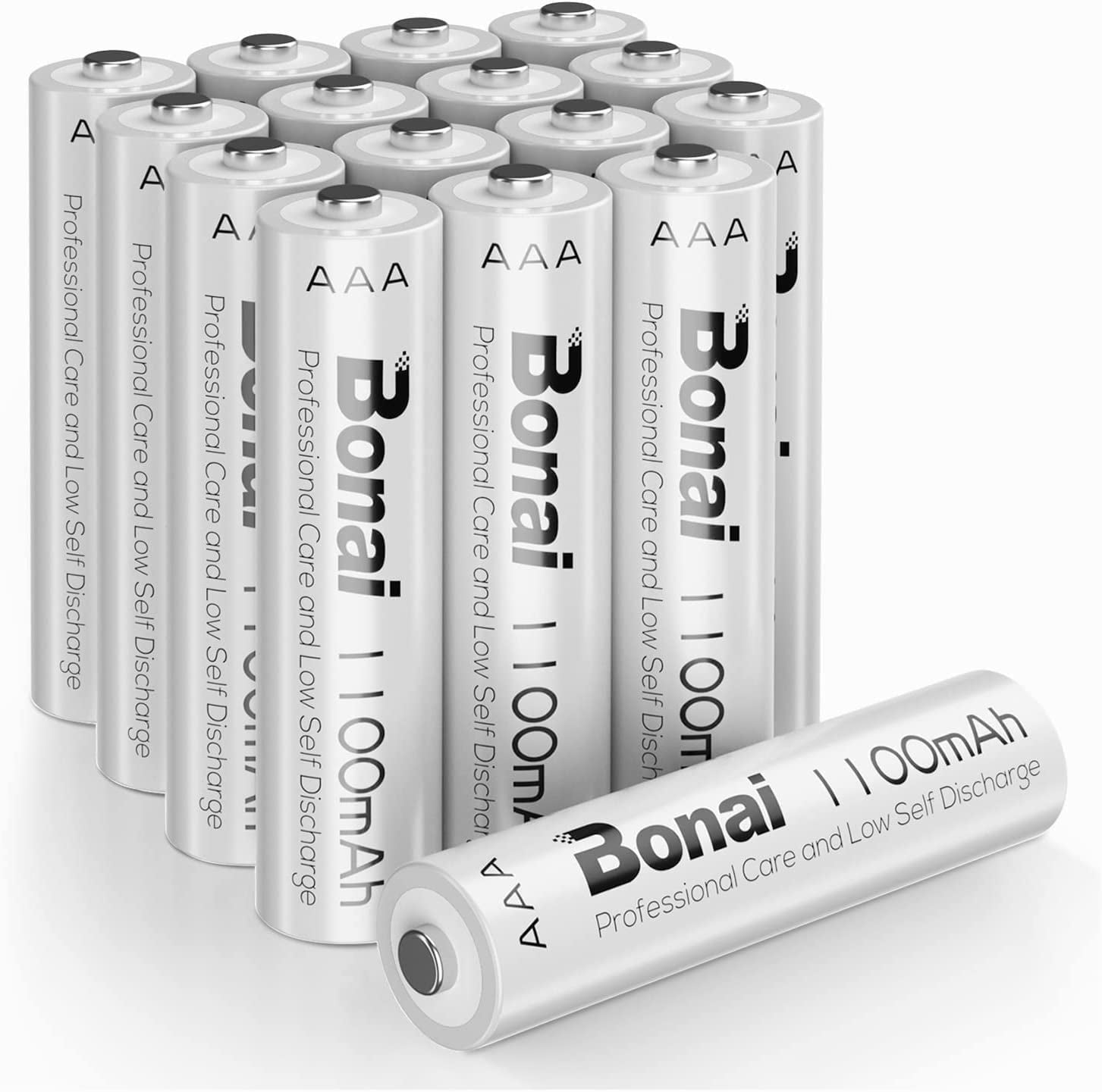 BONAI AAA Rechargeable Batteries 1.2V 1100mAh Ni-MH - 16 Pack - Walmart ...