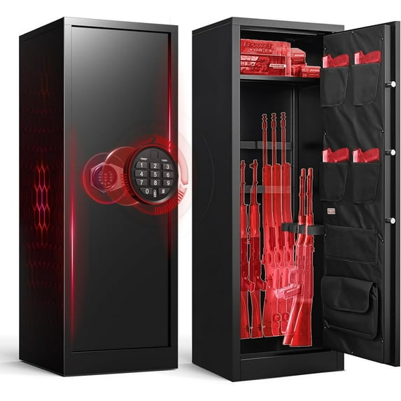 BONANO 10-12 Gun Safe for Rifles and Pistols, Long Gun Safe for Home ...