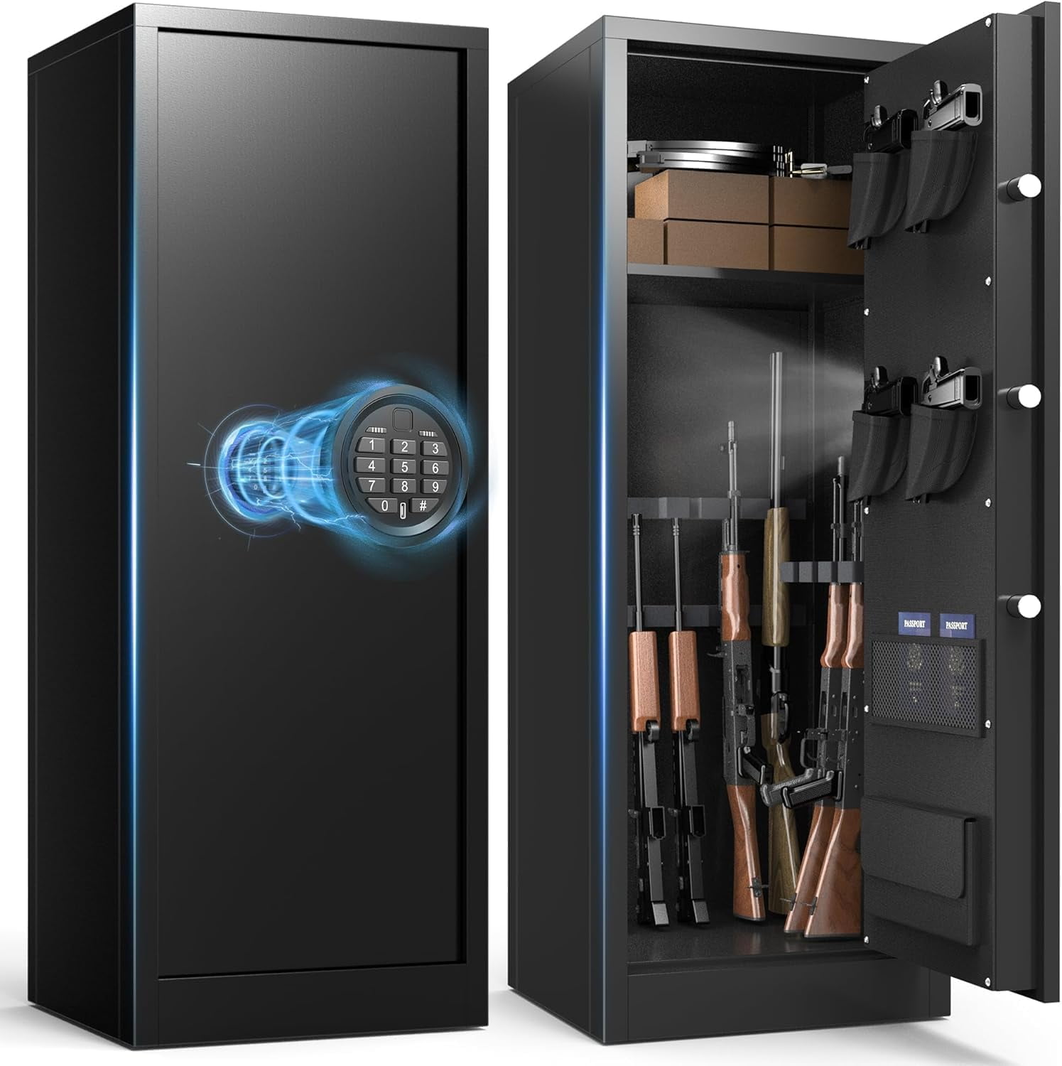 BONANO 8-10 Gun Safe, Gun Safe for Rifles and Pistols, Fireproof Gun ...