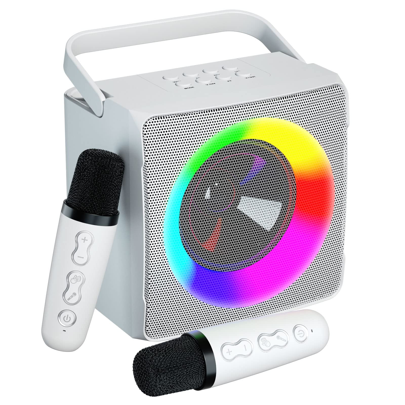 BONAOK Portable Bluetooth Karaoke Speaker with 2 Mics, Lights, Ideal ...