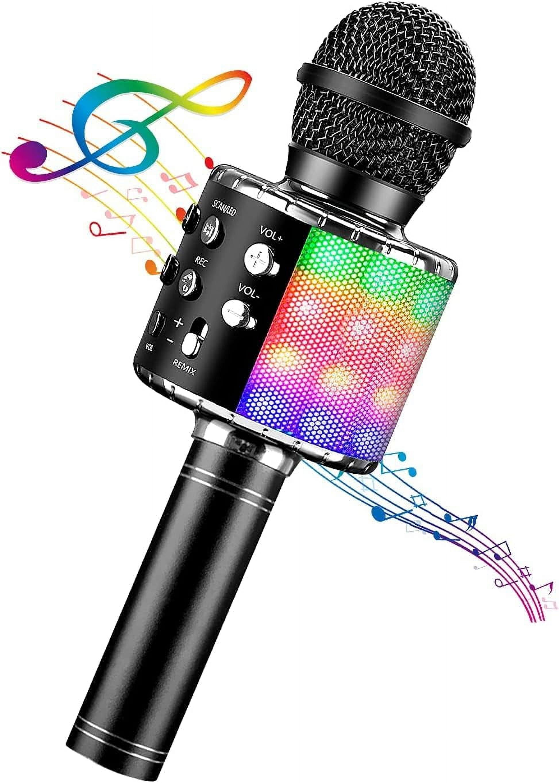 BONAOK Karaoke Microphone for Kids, Portable Wireless Bluetooth ...