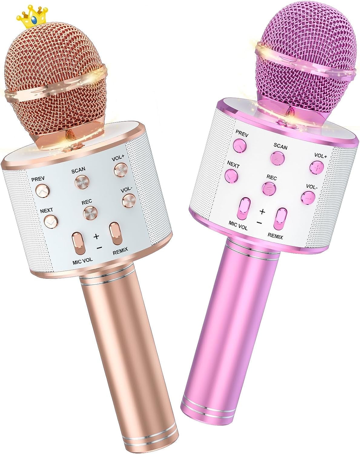 BONAOK Children's Karaoke Microphone 2 Pk, Wireless Bluetooth, Birthday ...