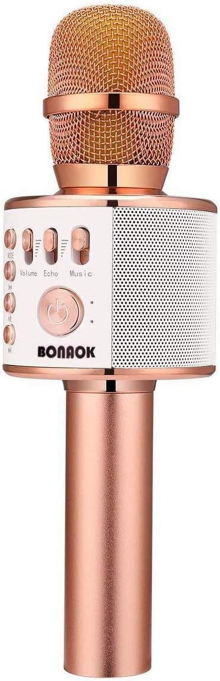 BONAOK Wireless Bluetooth Karaoke Microphone,3-in-1 Portable Handheld Karaoke Mic Speaker ...