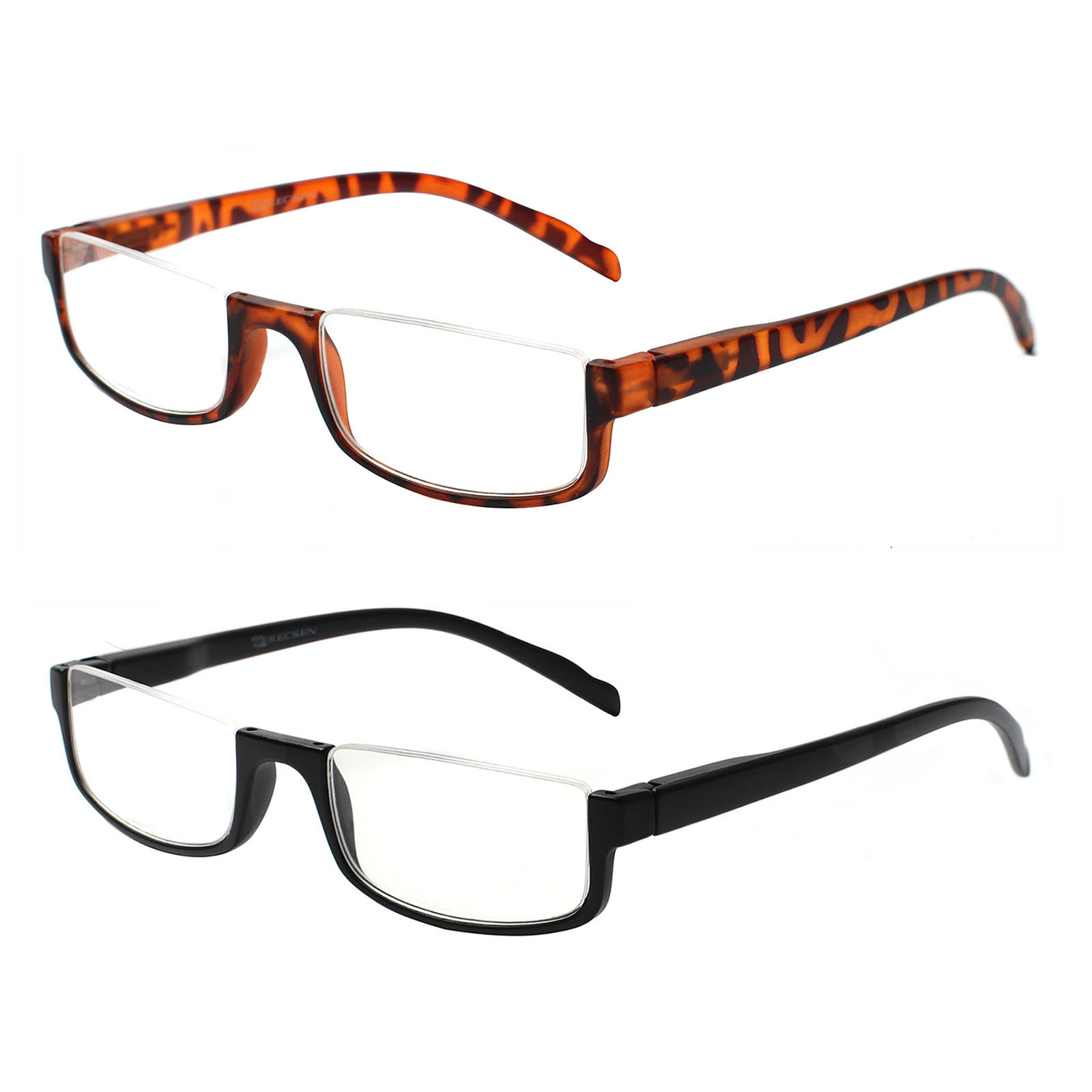 REAVEE 2 Pack Retro Designer Half Frame Reading Glasses Women Men ...