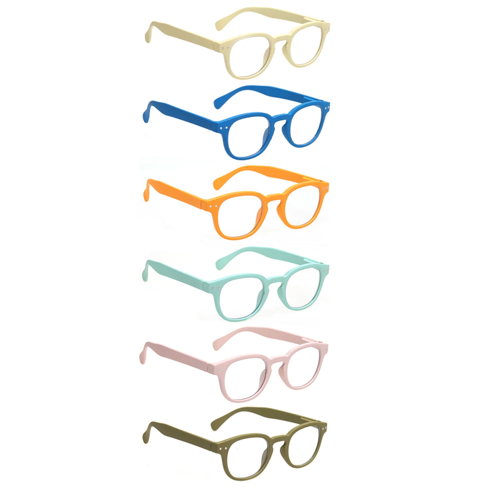 BONCAMOR 6 Pack Women's Oval Reading Glasses, Spring Hinge, Fashionable ...