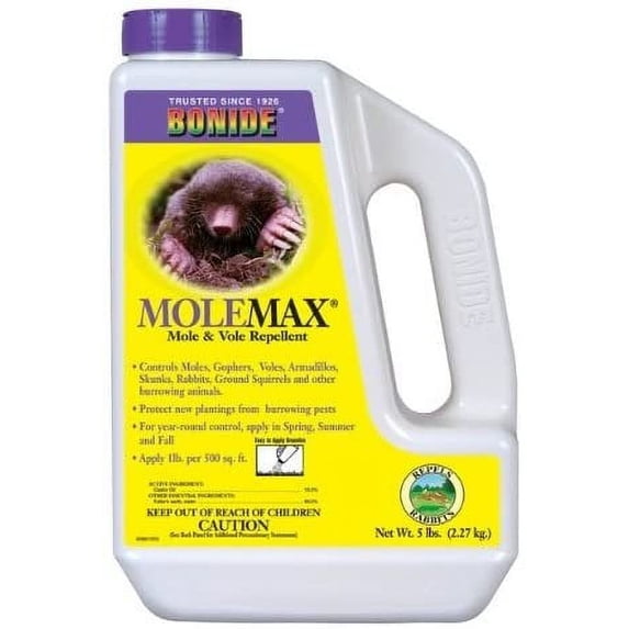 BONIDE 5 lbs MoleMax Repellent Granules, Effective Mole Deterrent ...