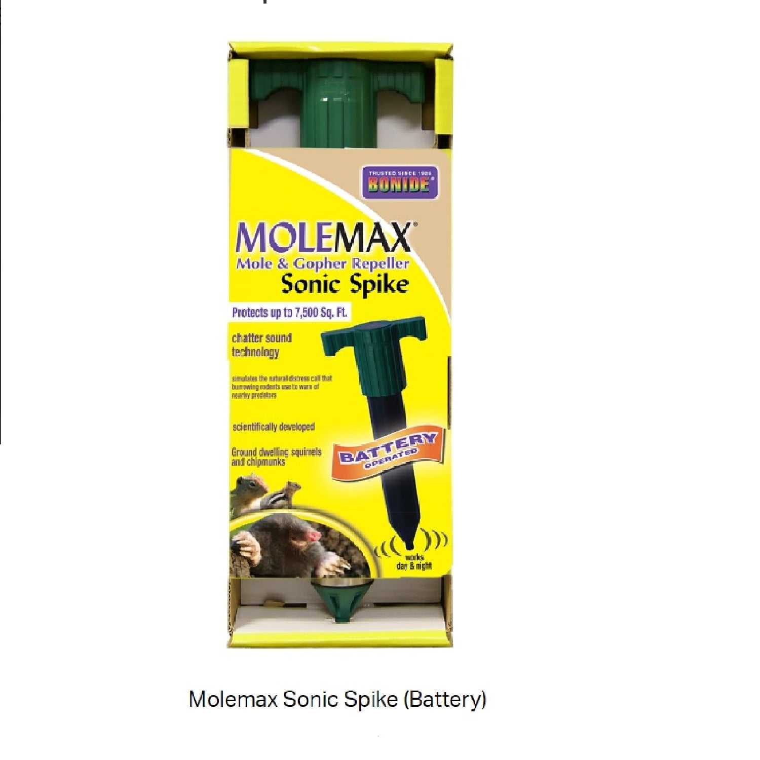 Bonide Molemax Lawn Animal Deterrent, Garden Yard Sonic Spike, Mole ...