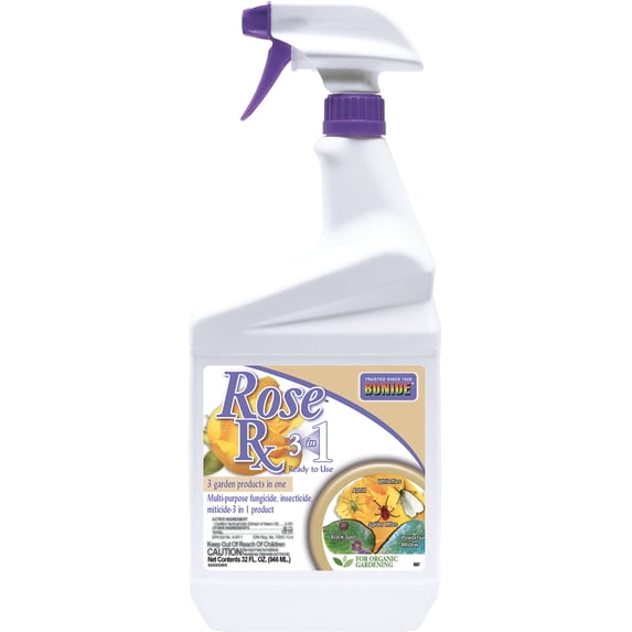 Bonide 32oz. Rose Rx 3-in-1 Insecticide, Fungicide, Miticide Spray For ...